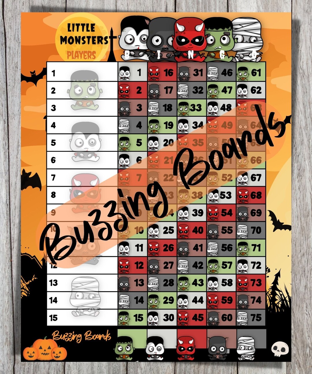 Little Monsters Bingo Boards 2 Pdf's (straight and Mixed) , 8.5 X 11 ...
