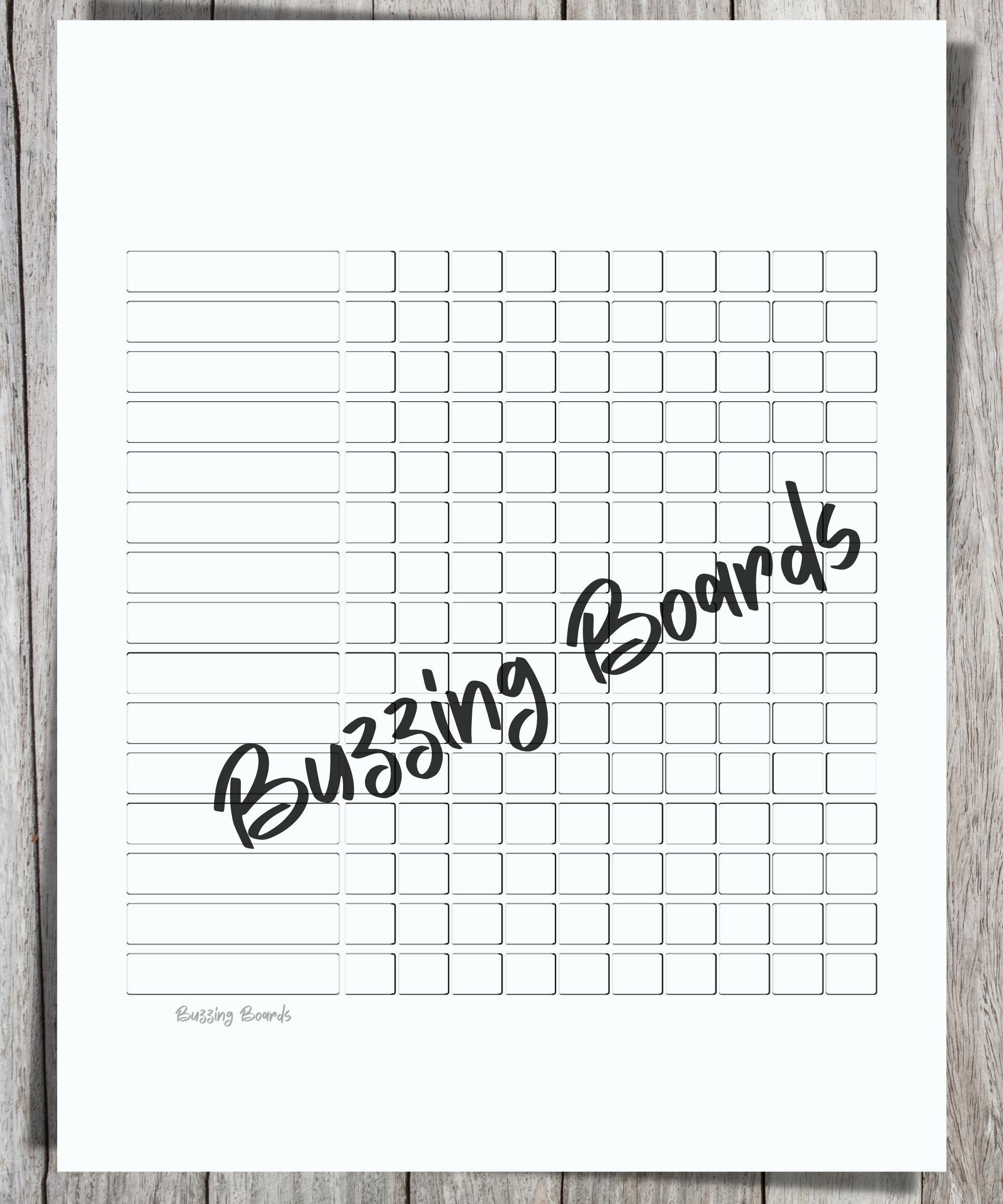 Blank Bingo Boards, Blank 10x10 Bingo Grid, Blank Double Bingo Grid ...
