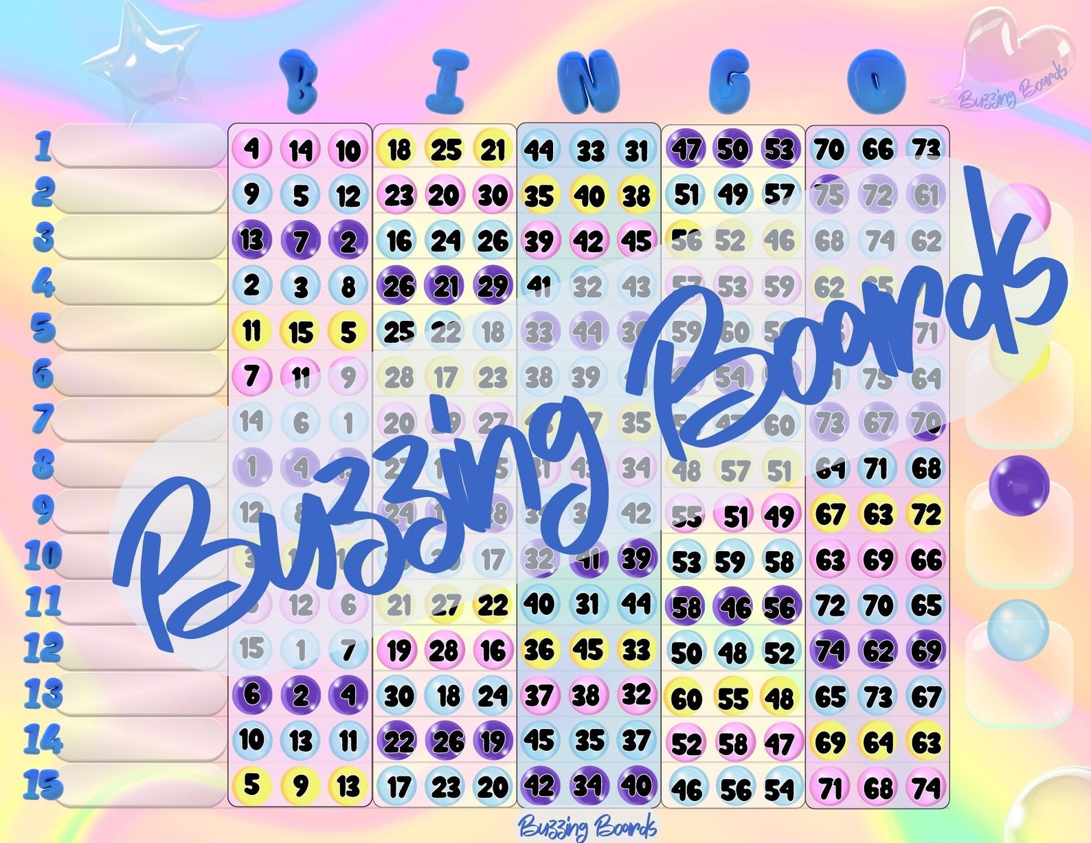 Triple Bubbles Bingo Board, Double Action, 15 Player, 75 Ball, 1 PDF ...