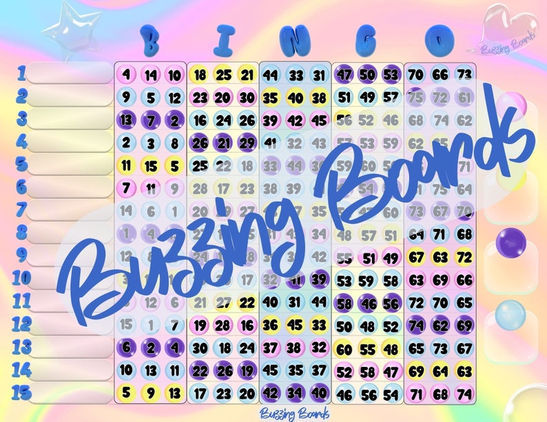 Triple Bubbles Bingo Board, Double Action, 15 Player, 75 Ball, 1 PDF ...