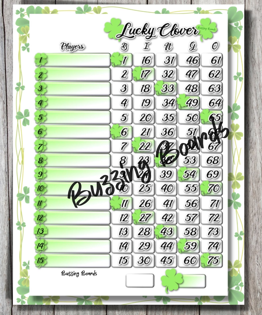 Lucky Clover Bingo Boards 2 Pdf's (straight and Mixed) , 8.5 X 11 ...