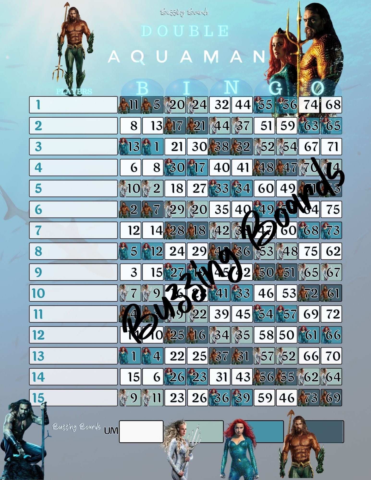 Premium Bingo Board Bundle, 2 10x10 Grids, 2 Double Double - 2 1-75 ...