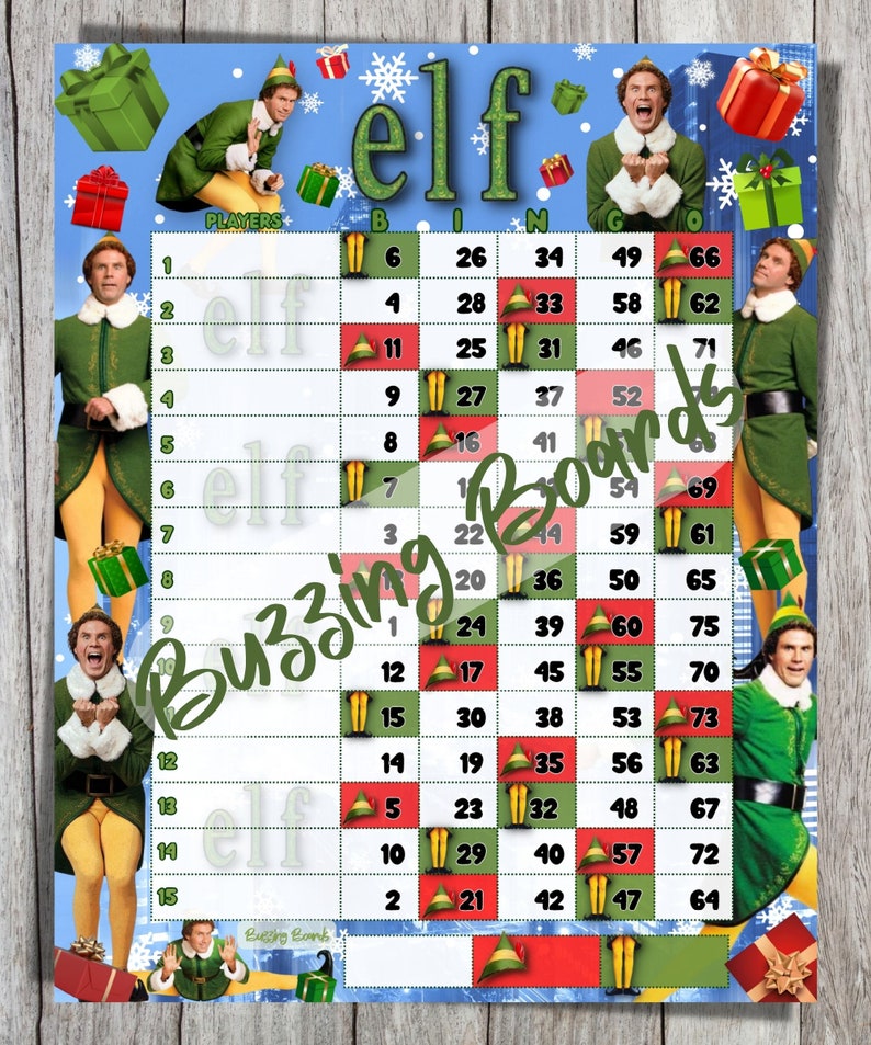ELF Bingo Boards 2 Pdf's straight and Mixed , 8.5 X 11 Inches, 15 Lines ...