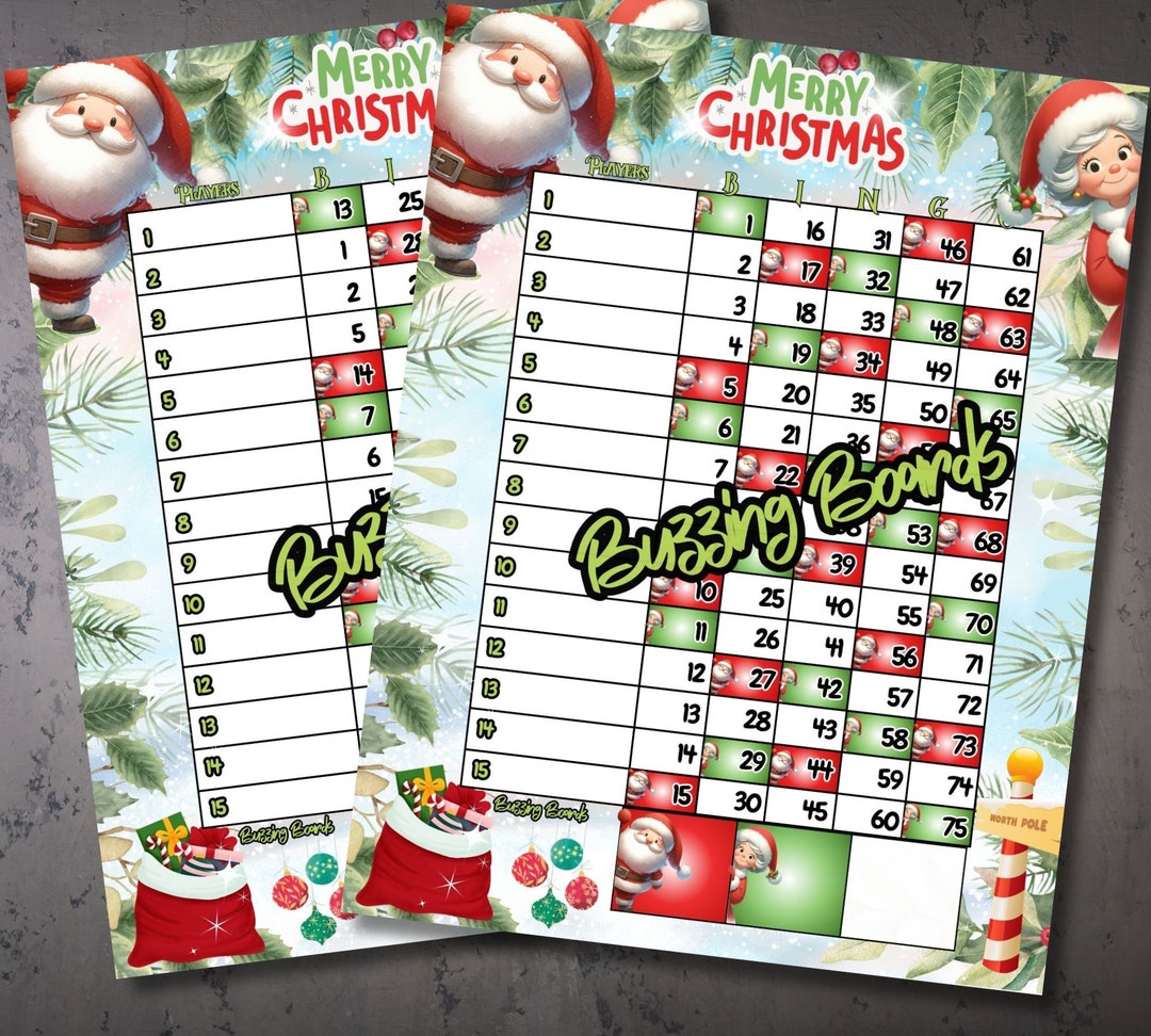 The Clauses Bingo Boards 2 Pdf's (straight and Mixed) , 8.5 X 11 Inches ...