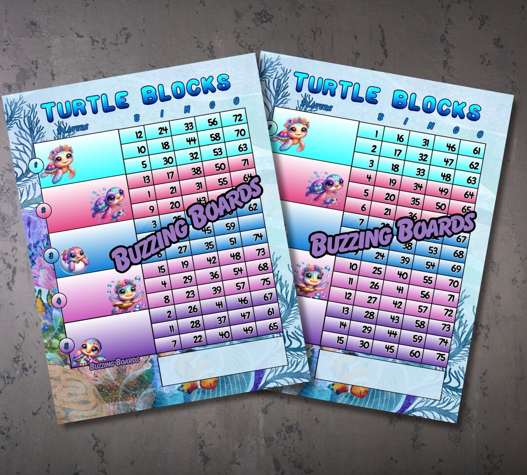 Turtle Bingo Blocks, Block Party Bingo Board, 5 Blocks: 5 Player ...