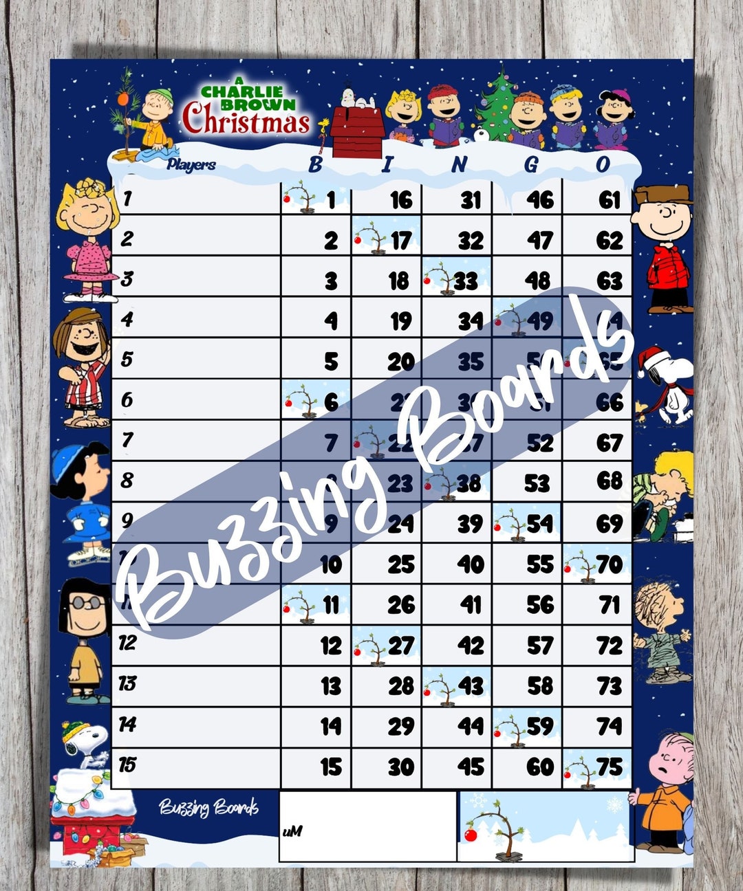 Charlie Brown Christmas Bingo Boards 2 Pdf's (straight and Mixed) , 8.5 ...