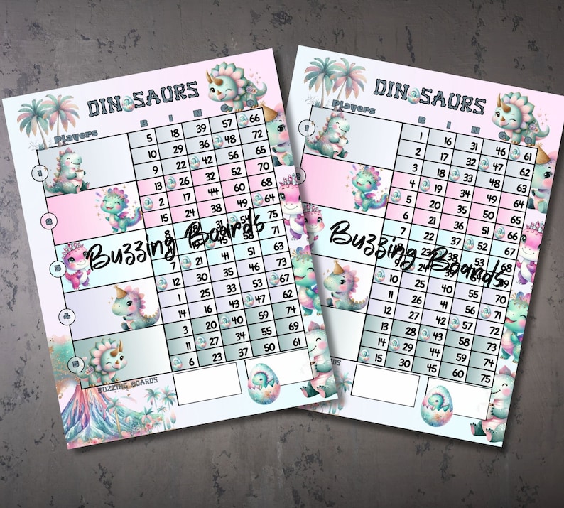 Dinosaurs Bingo Block, Block Party Bingo Board, 5 Blocks: 5 Player ...