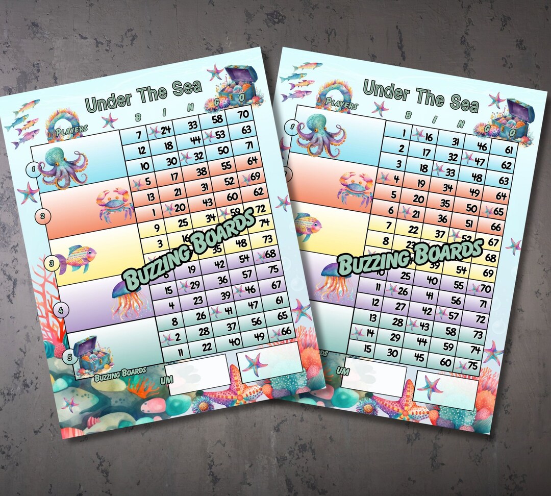 Under the Sea Bingo Block, Block Party Bingo Board, 5 Blocks: 5 Player ...