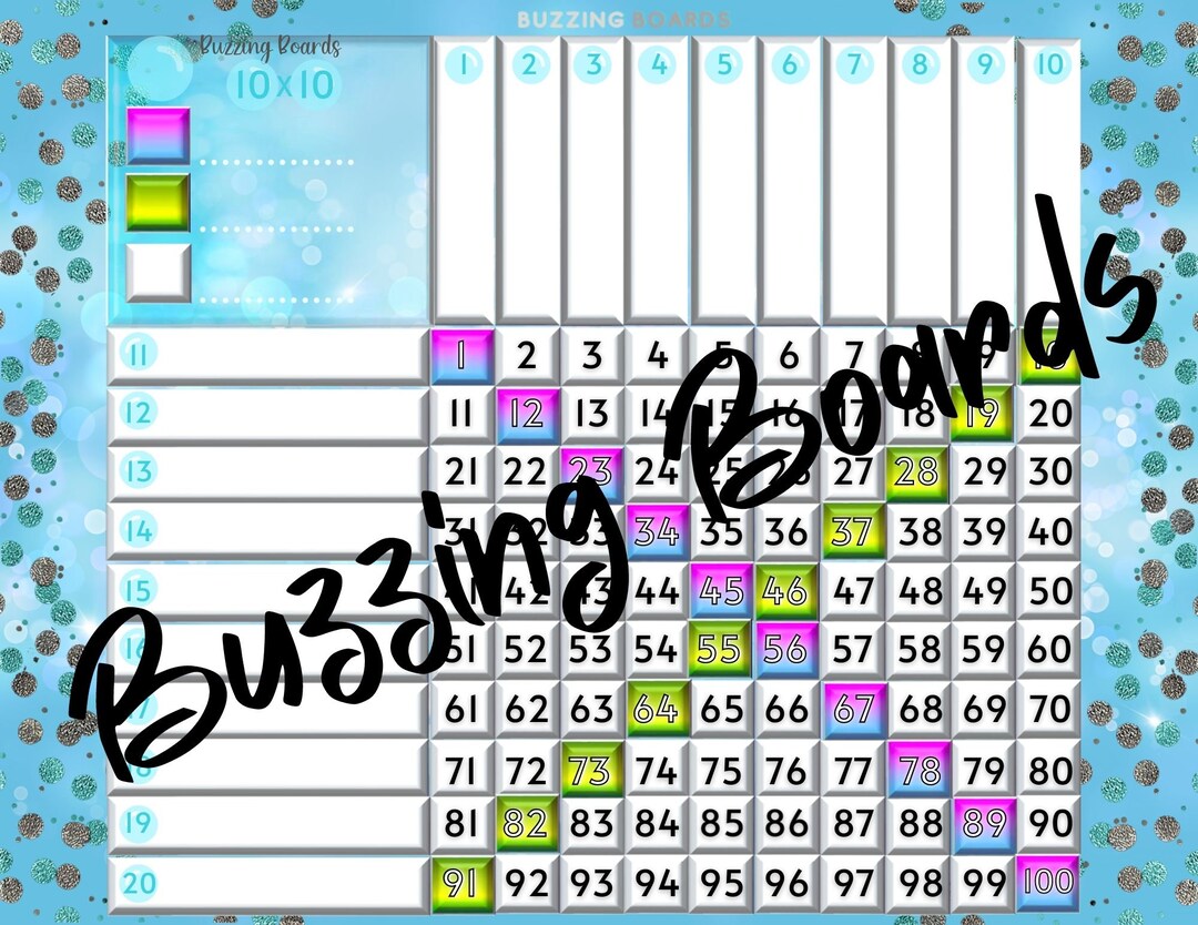 Tiles 10x10 Grid, Bingo Board, 20 Players, 1 PDF File, 8.5 X 11 Inches ...