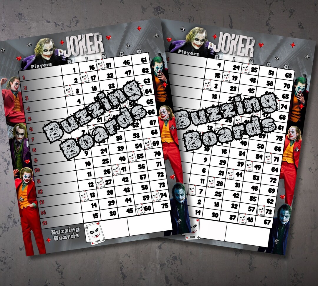 Joker Bingo Boards 2 Pdf's (straight and Mixed) , 8.5 X 11 Inches, 15 ...