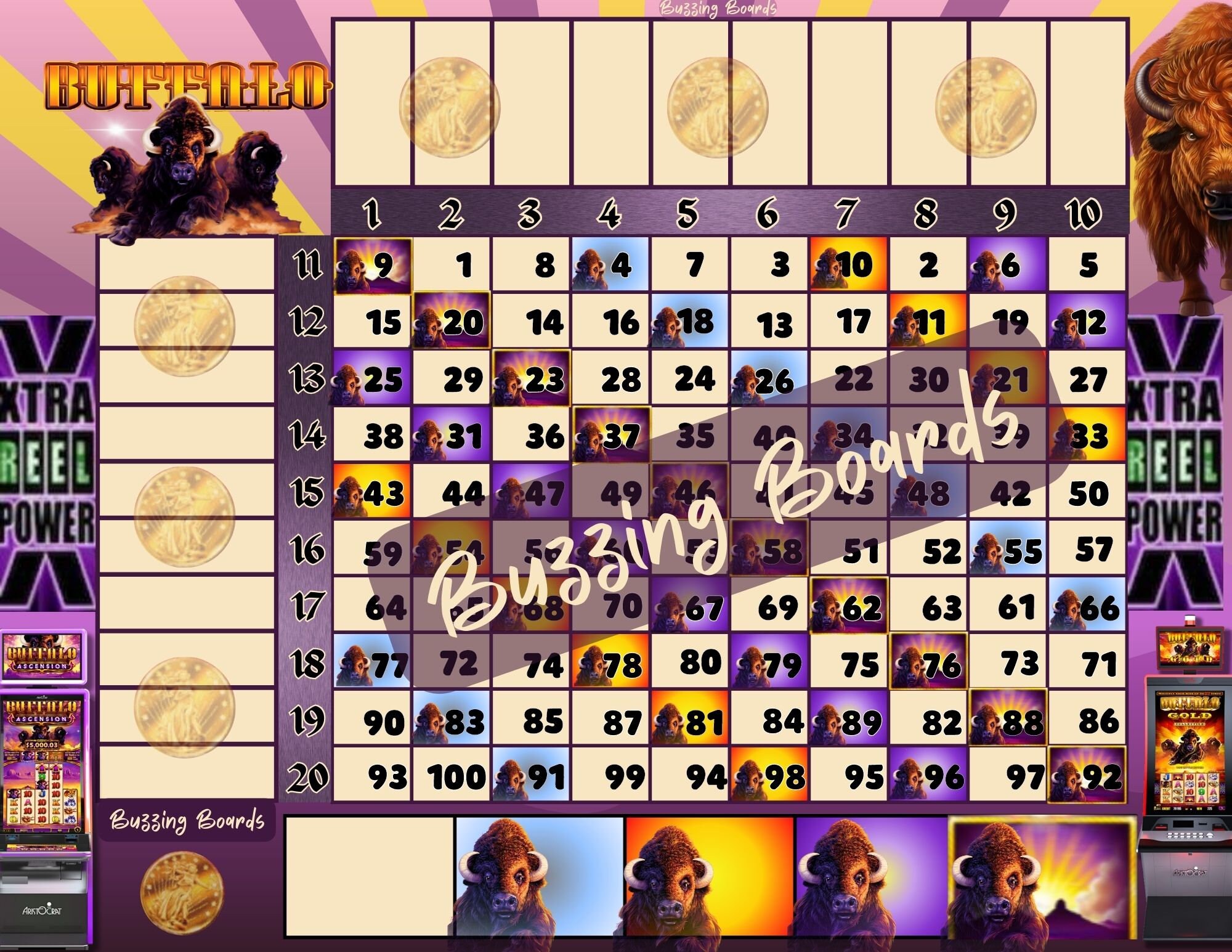 Buffalo Bingo Board Grid, 10x10 Grid, 20 Players, 2 PDF Files (straight ...