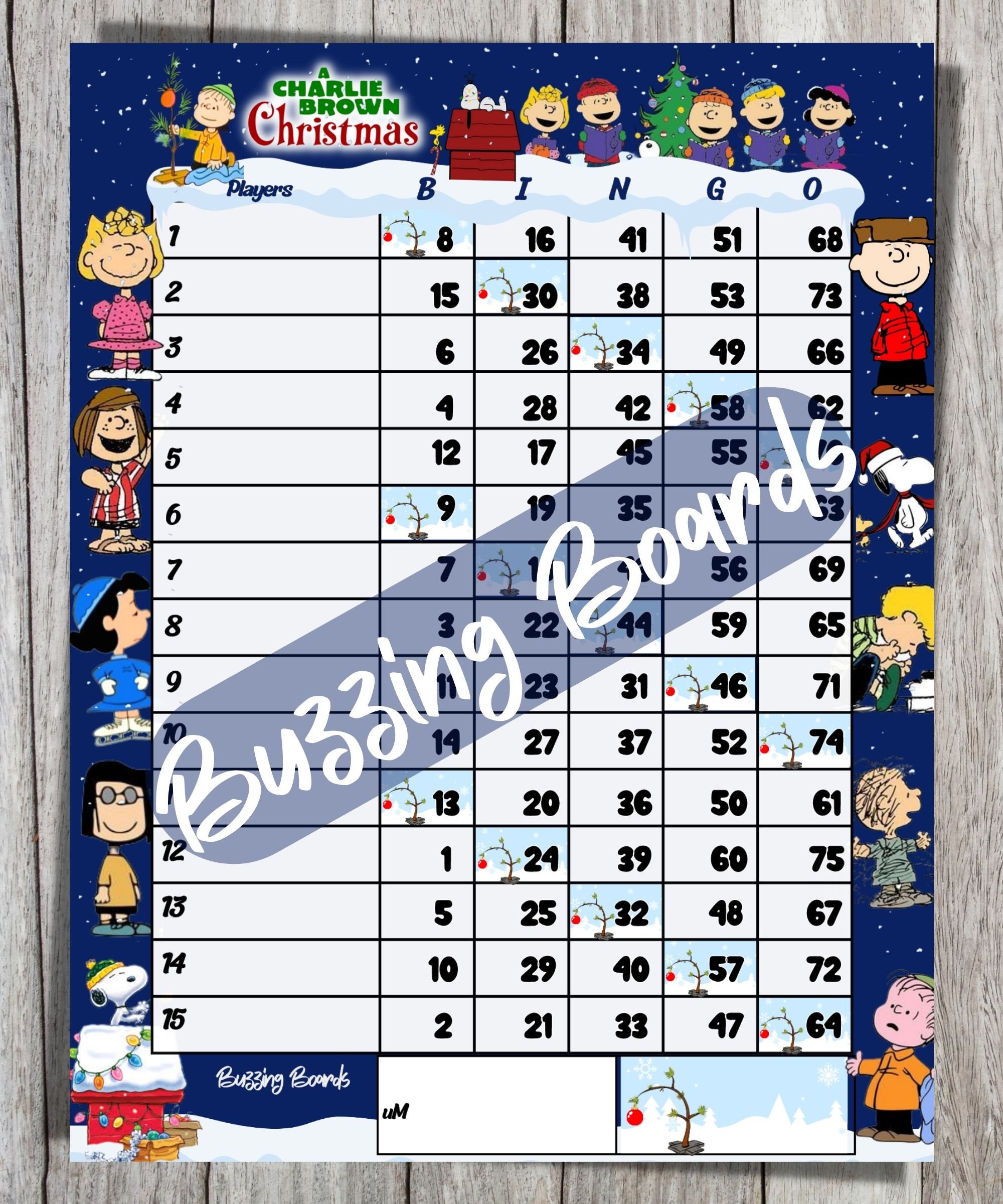 Charlie Brown Christmas Bingo Boards 2 Pdf's (straight and Mixed) , 8.5 ...