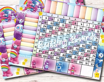 10x10 Grid Bingo Board (mixed,straight,blank), 1-100 Numbers, 20 ...