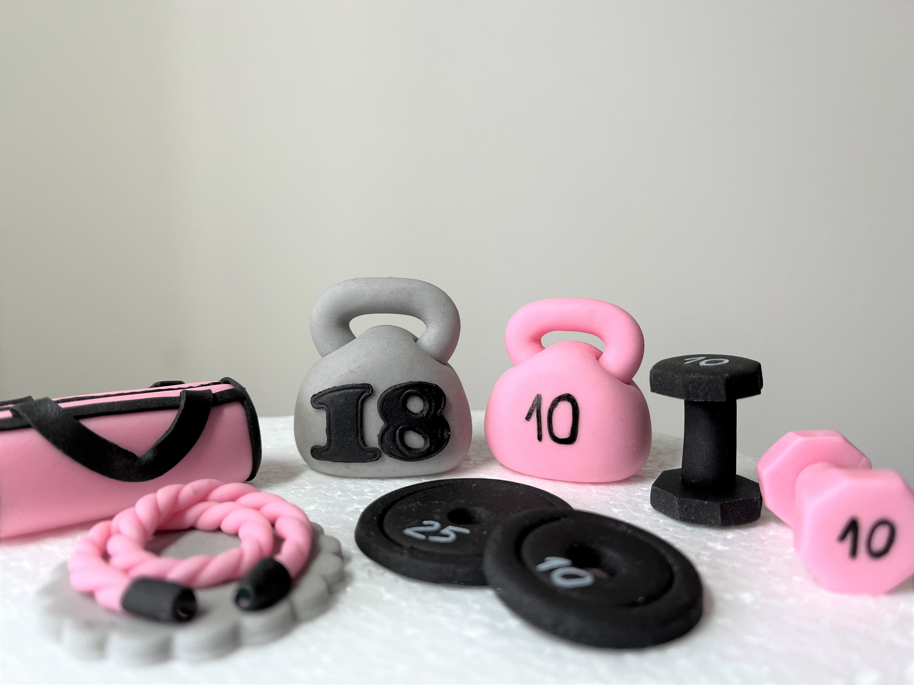Handmade Edible Gym Themed Cake Topper Weights - Etsy