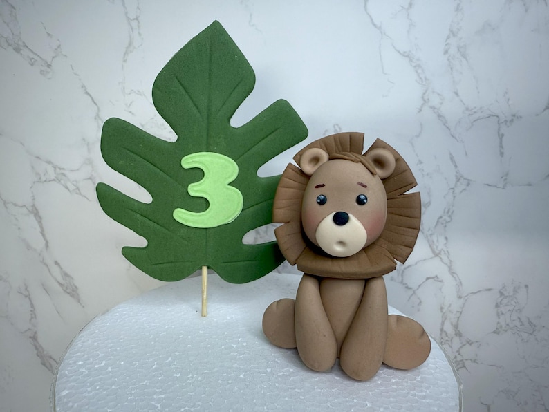 Personalized Fondant Edible Lion. Edible Cake Topper Set. Lion Cake ...