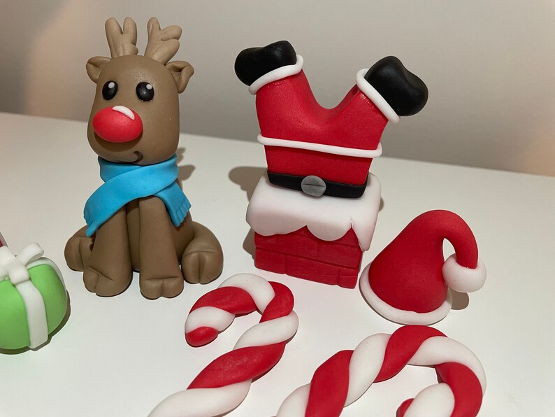 Christmas Fondant Cake Toppers. Santa Claus Fondant Topper. Edible Cake ...