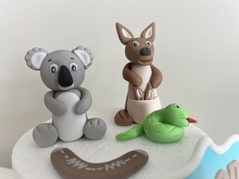 Australian Animals Cake Topper, Koala Cake Topper, Crocodile , Kangaroo ...