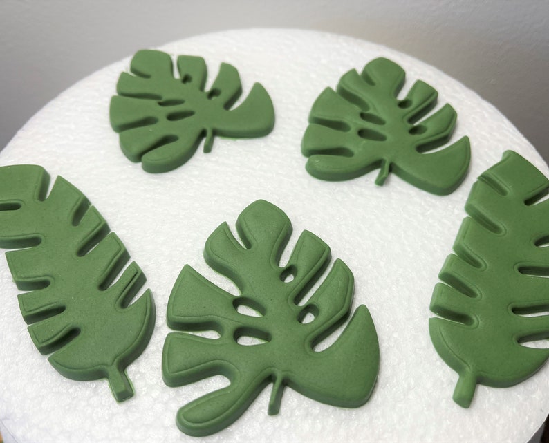 Fondant Tropical Leaves. Edible Cake Toppers. Safari Theme Birthday ...