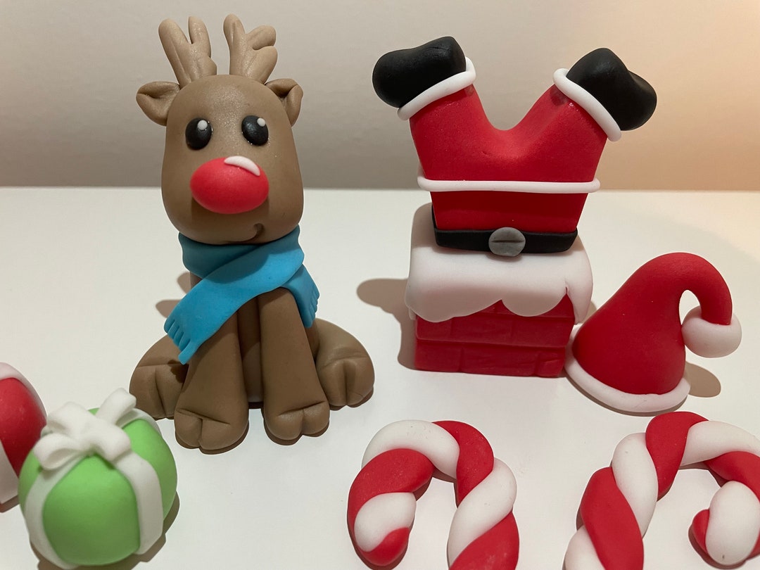 Christmas Fondant Cake Toppers. Santa Claus Fondant Topper. Edible Cake ...