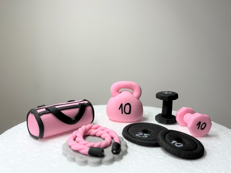 Handmade Edible Gym Themed Cake Topper Weights - Etsy