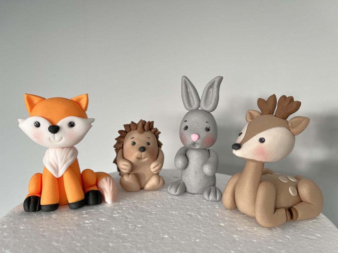 Woodland Animals Edible Cake Toppers Set / Personalised Birthday ...