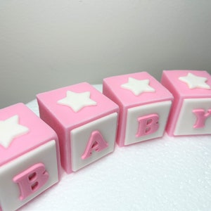 Baby Large Letters Blocks. Alphabet Fondant Letters. Baby Shower Cake ...