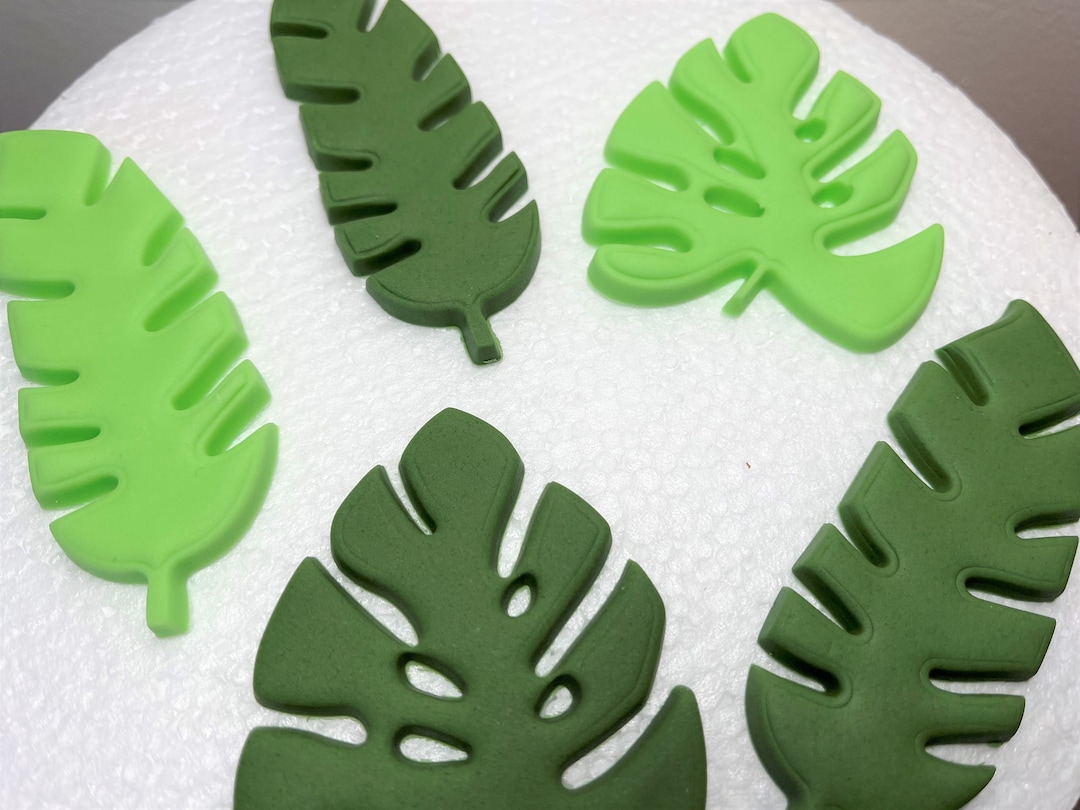 Fondant Tropical Leaves. Edible Cake Toppers. Safari Theme Birthday ...