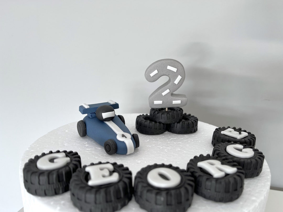 Racing Cars Cake Toppers / Edible Personalised Birthday Fondant Cake ...