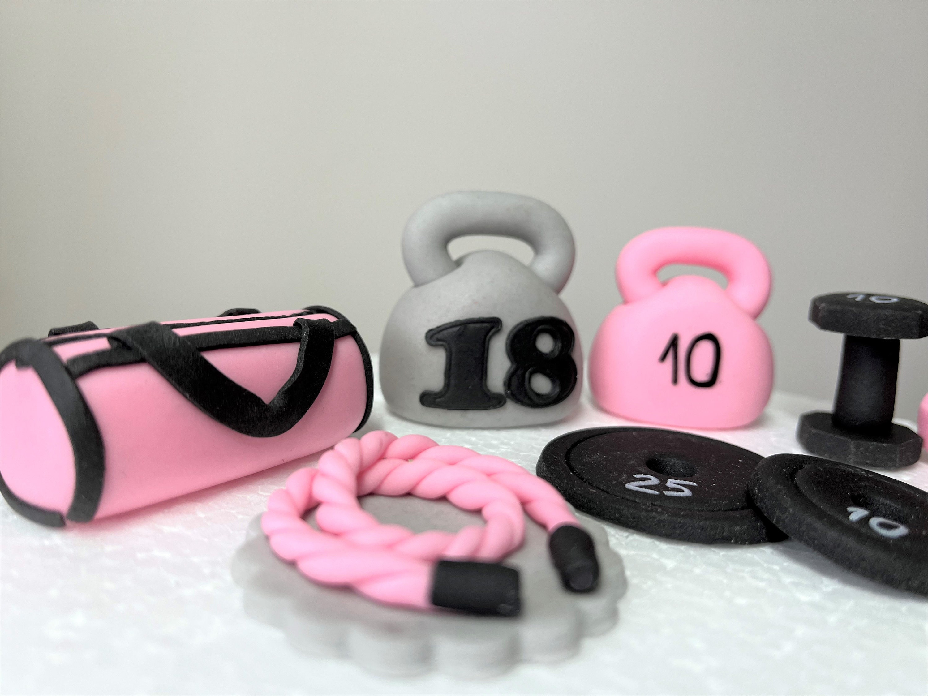 Handmade Edible Gym Themed Cake Topper Weights - Etsy