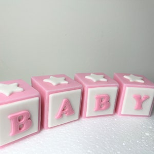 Baby Large Letters Blocks. Alphabet Fondant Letters. Baby Shower Cake ...