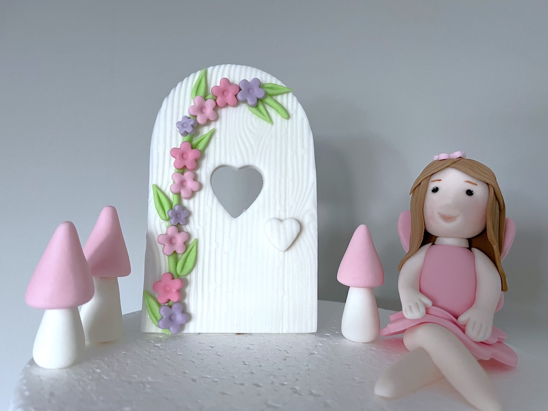 Sugar Paste Fairy Cake Topper Set / Birthday Girl Cake Decorations ...