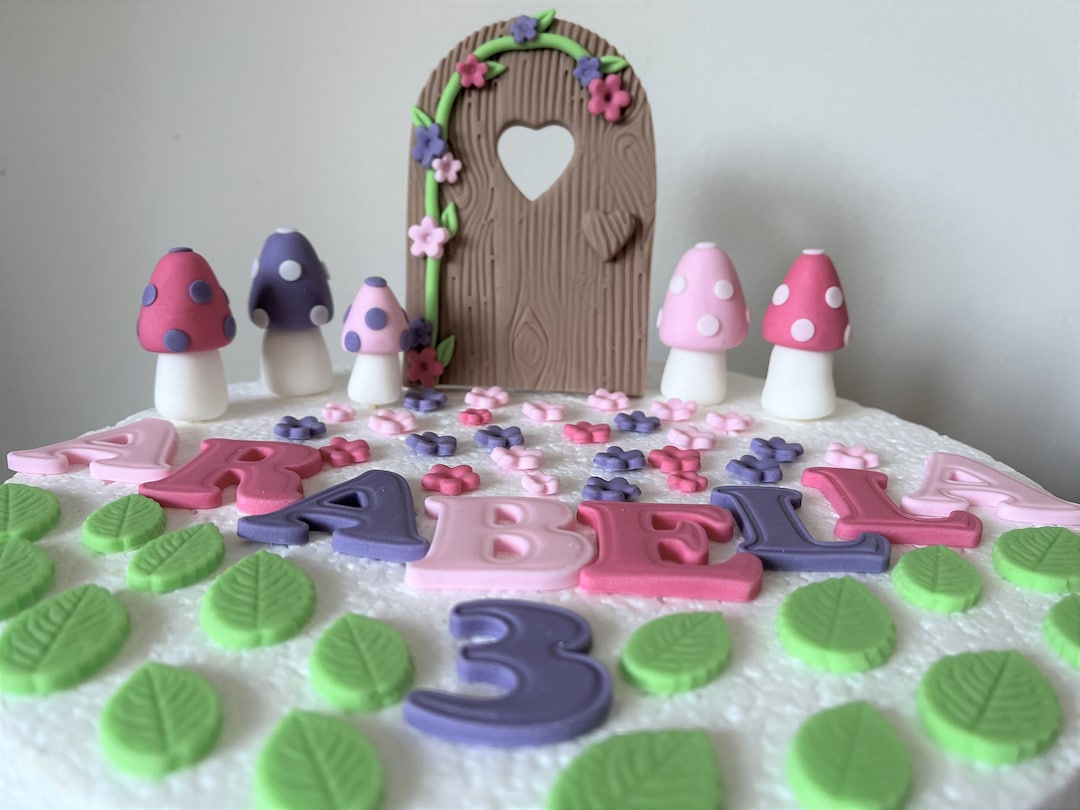 Personalised Fairy Garden Cake Topper Set, Birthday Garden Cake ...