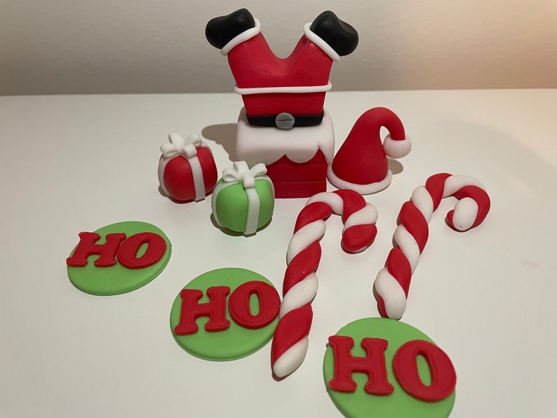 Christmas Fondant Cake Toppers. Santa Claus Fondant Topper. Edible Cake ...