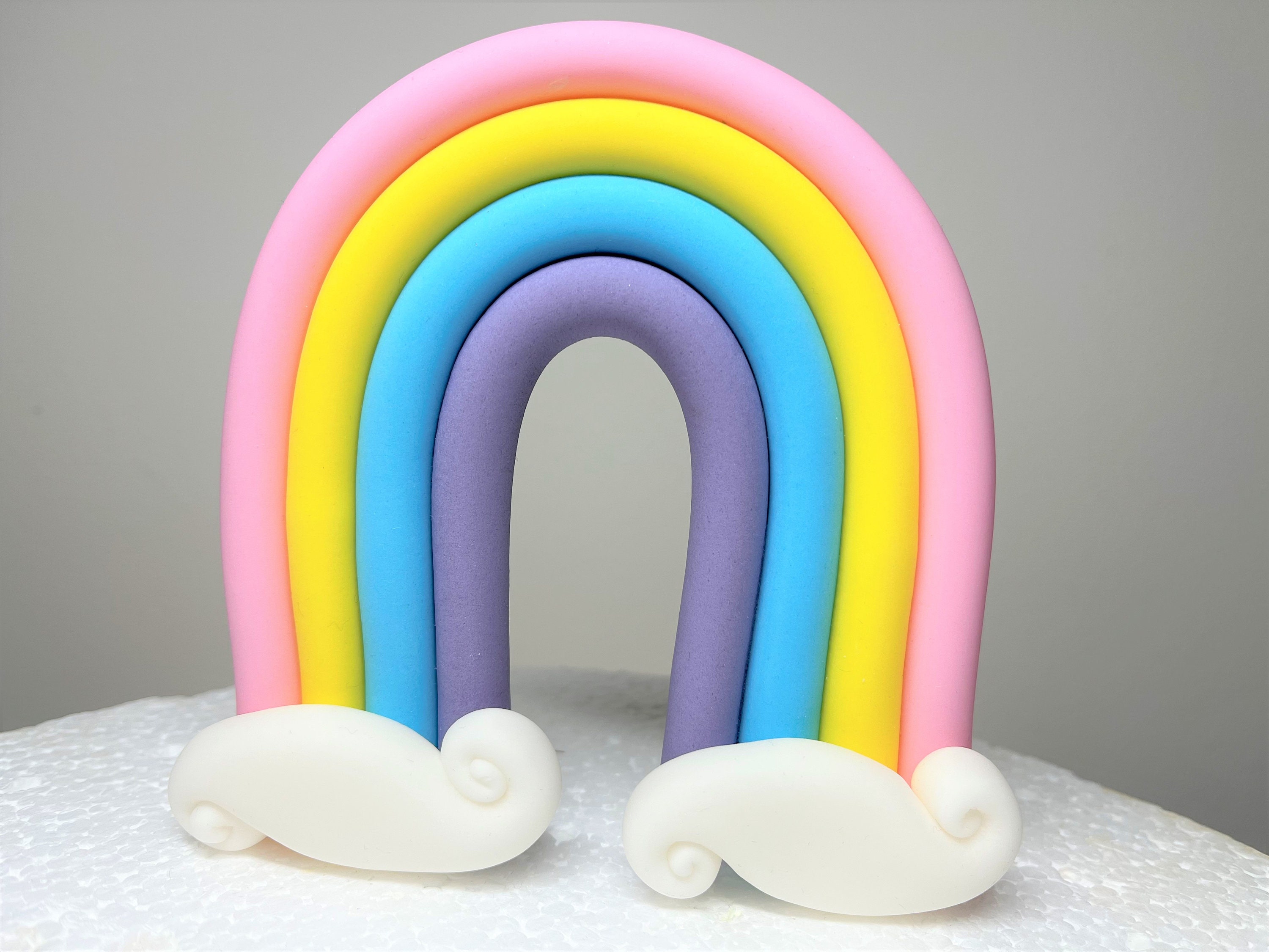 Rainbow Fondant Cake Topper. Personalised Rainbow Cake Topper - Etsy UK