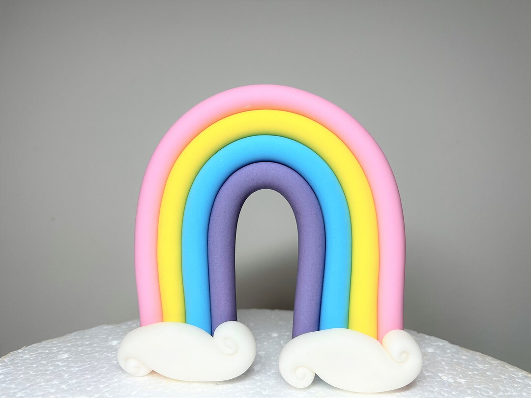 Rainbow Fondant Cake Topper / Personalised Rainbow Cake Topper / Edible ...