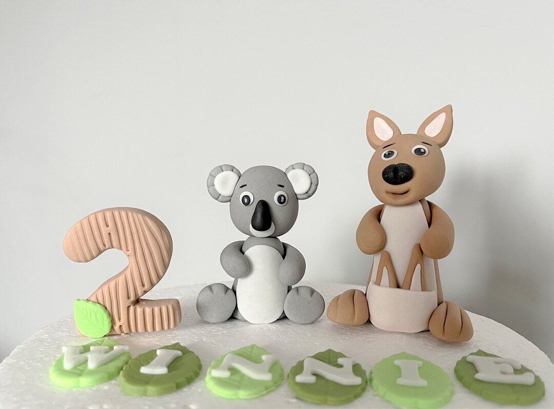 Australian Animals Cake Topper, Koala Cake Topper, Crocodile , Kangaroo ...