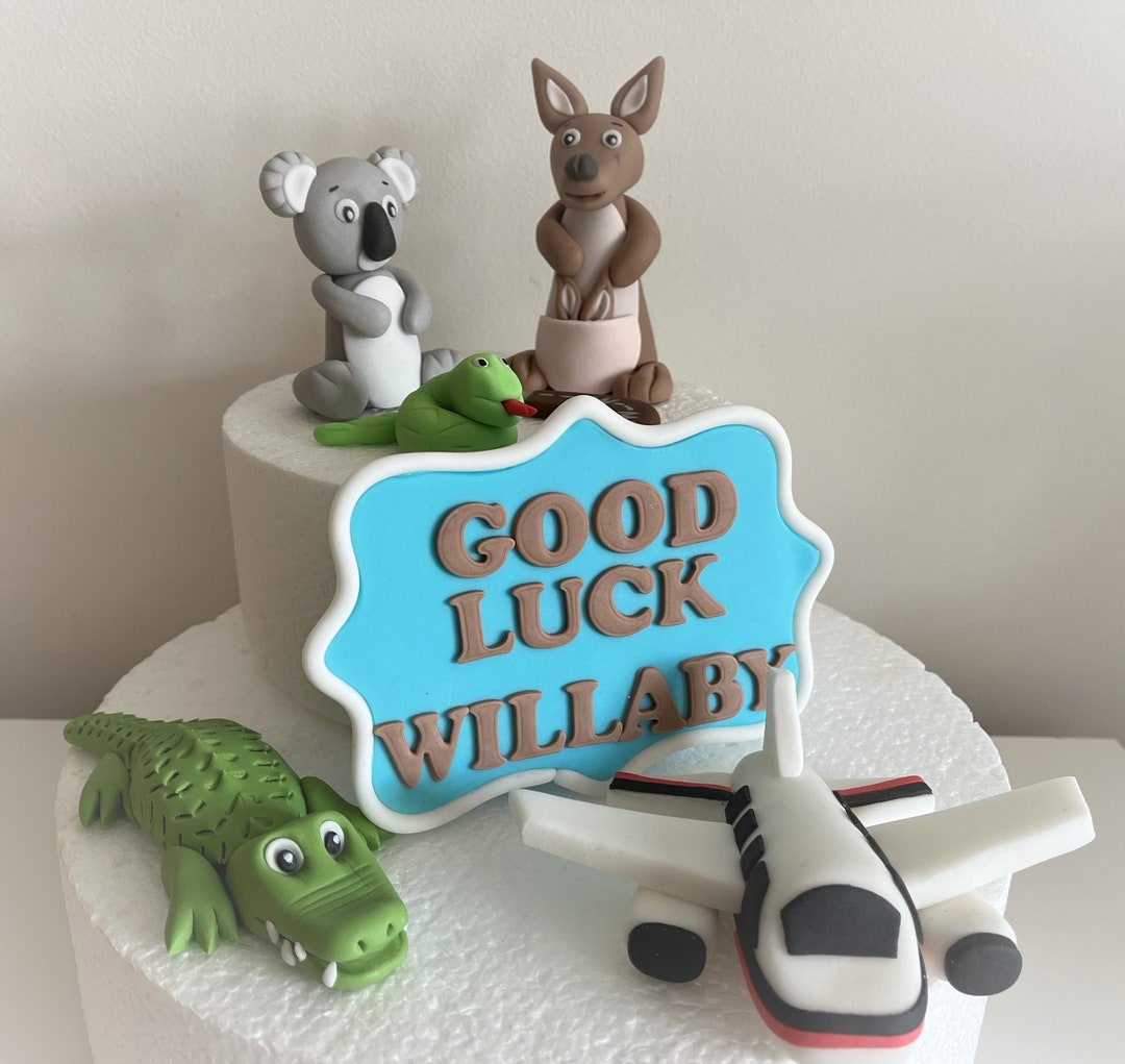Australian Animals Cake Topper, Koala Cake Topper, Crocodile , Kangaroo ...