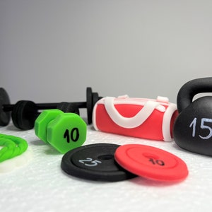 Handmade Edible Gym Themed Cake Topper Weights / Exercise Cake Topper ...
