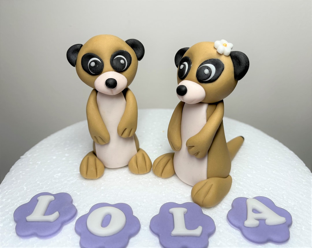 2 Edible Meerkat Cake Decoration - Birthday Cake Topper - Girl Boy ...