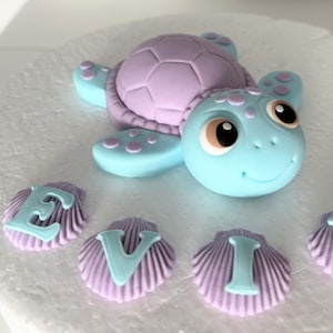 Personalised Sea Turtle Edible Cake Toppers Set / Handmade Cute Turtle ...