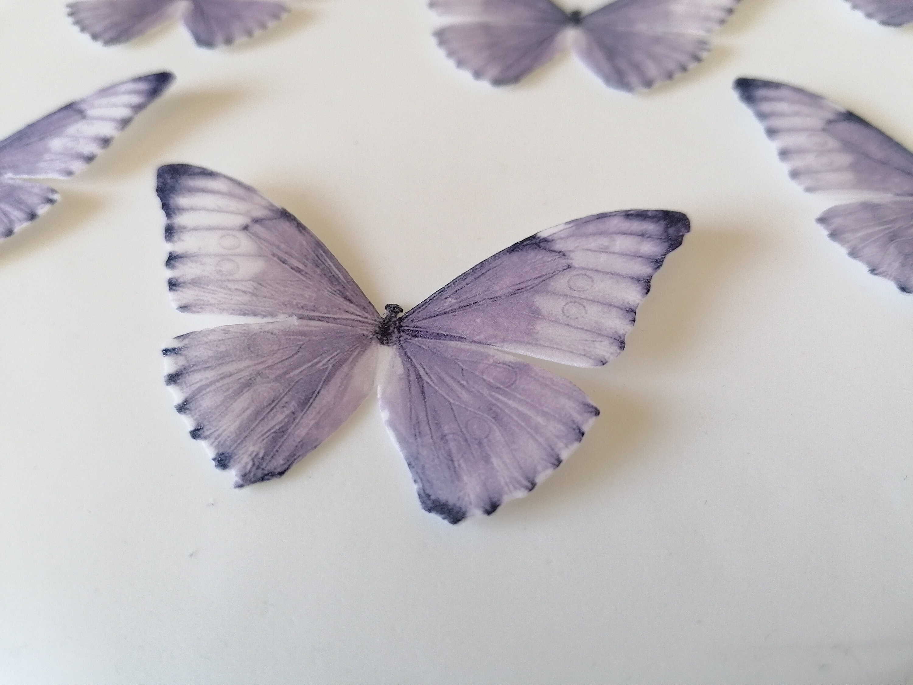 Pre-cut Pink and Purple Realistic Wafer Butterflies Edible | Etsy