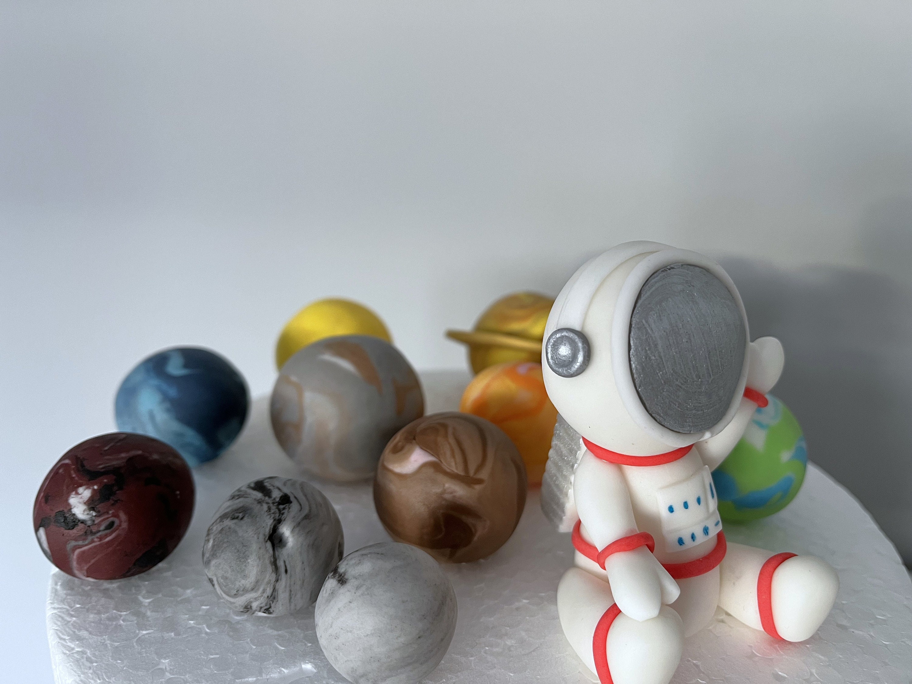 Solar System Cake Toppers, Planets and Astronaut / Handmade Birthday ...