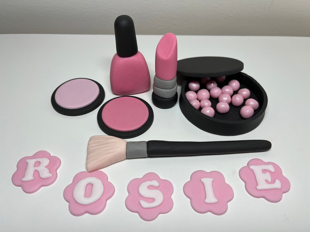 Personalised Make up Set.fondant Make up Cake Toppers.birthday Cake ...