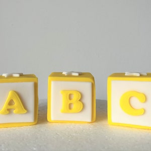 Baby Large Letters Blocks. Alphabet Fondant Letters. Baby Shower Cake ...