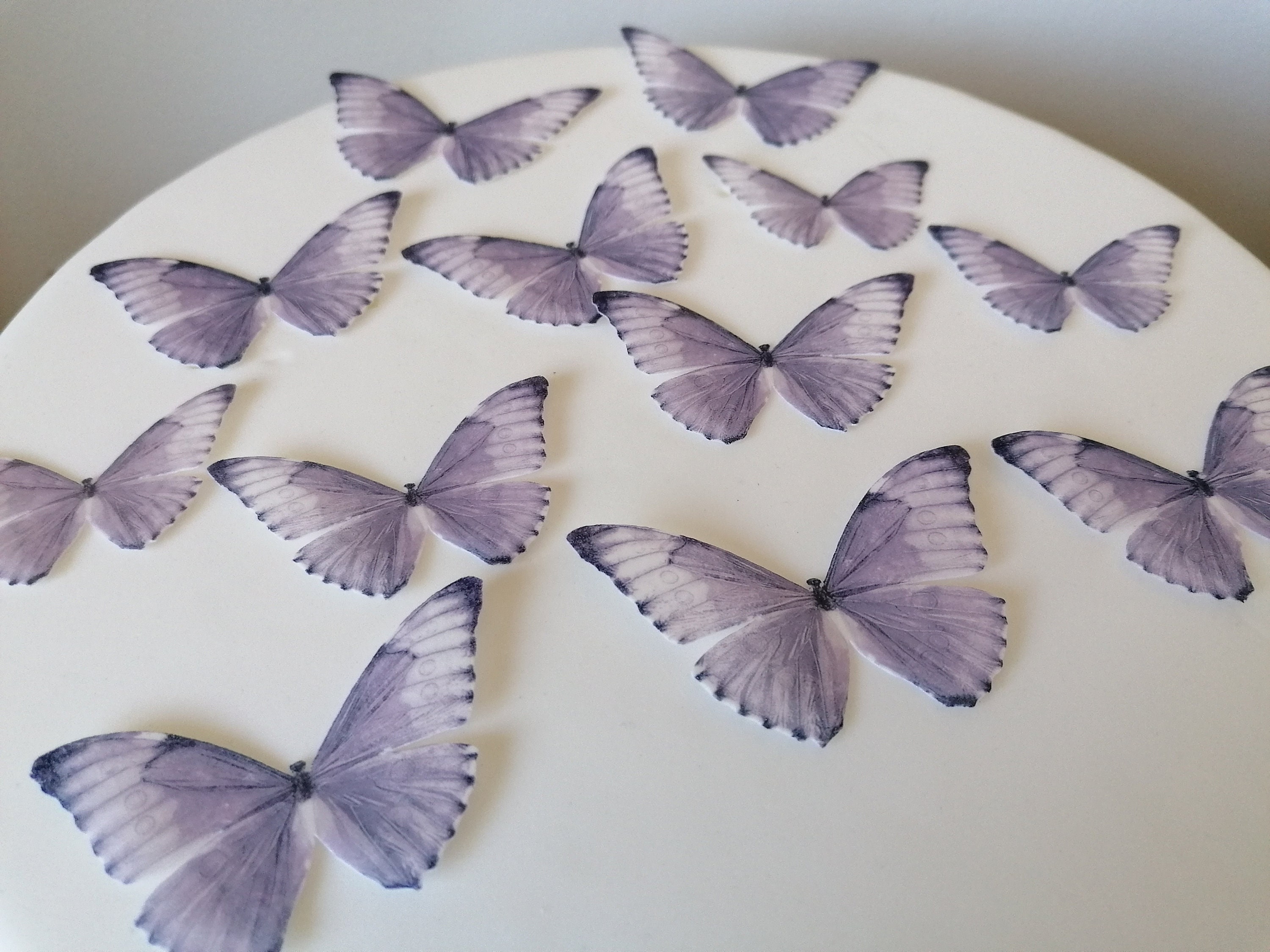 Pre-cut Purple and Blue Realistic Wafer Butterflies - Edible Cake ...