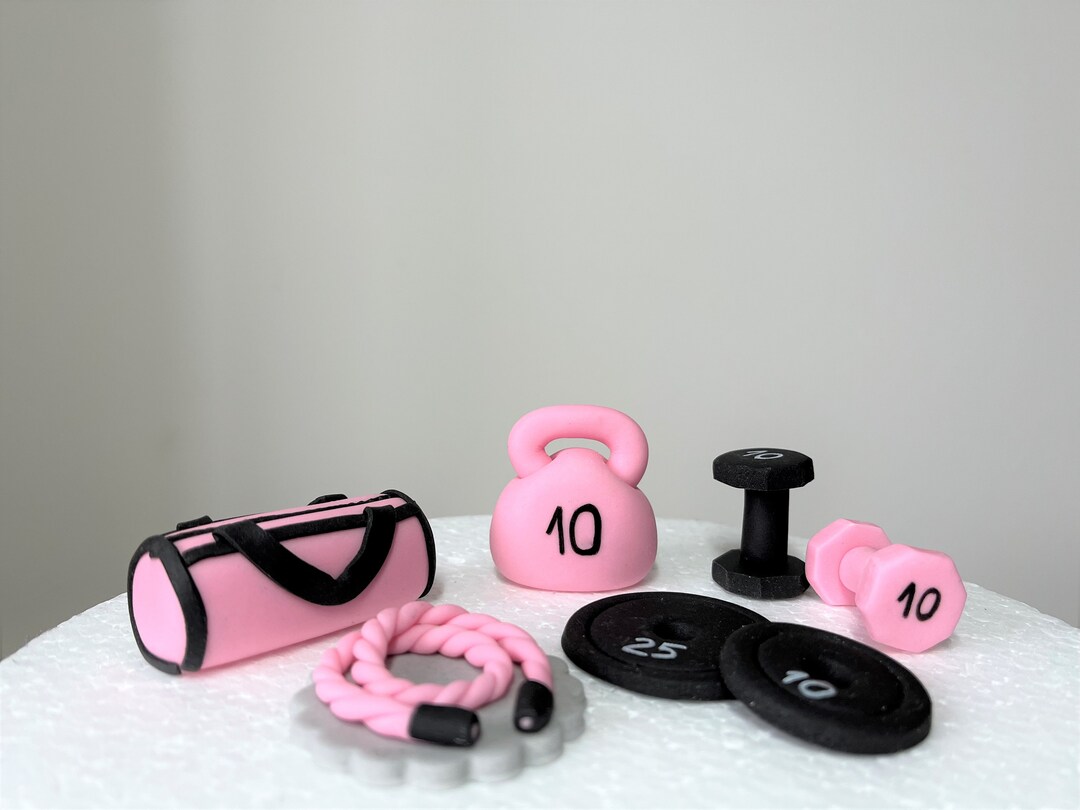 Handmade Edible Gym Themed Cake Topper Weights - Etsy