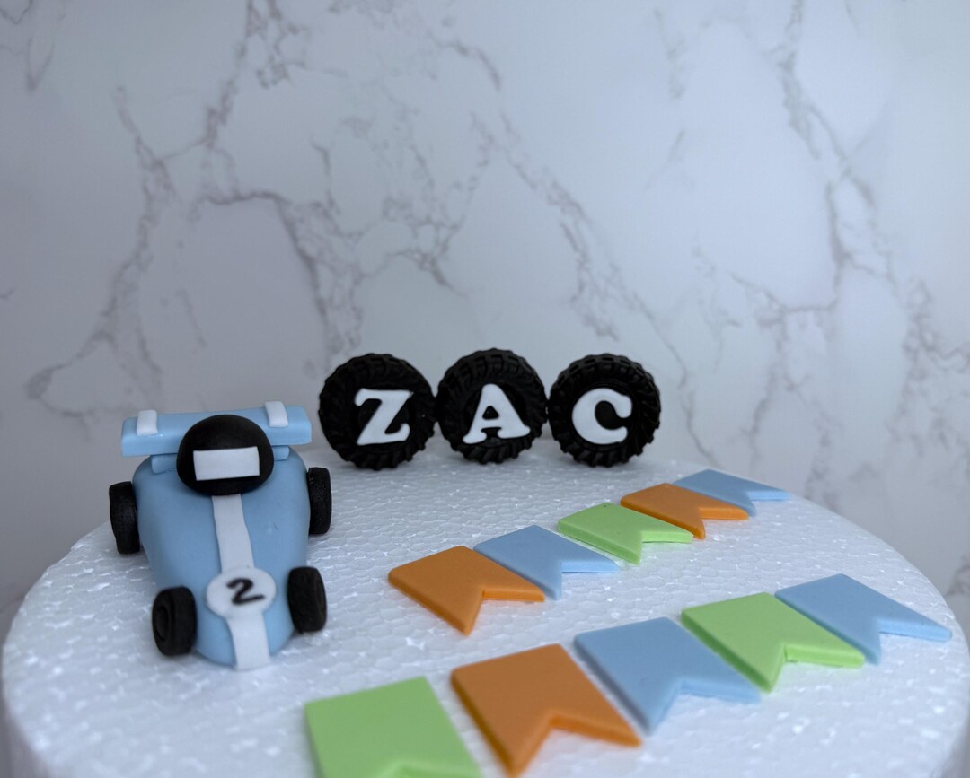Racing Cars Cake Toppers / Edible Personalized Tires / Birthday Fondant ...