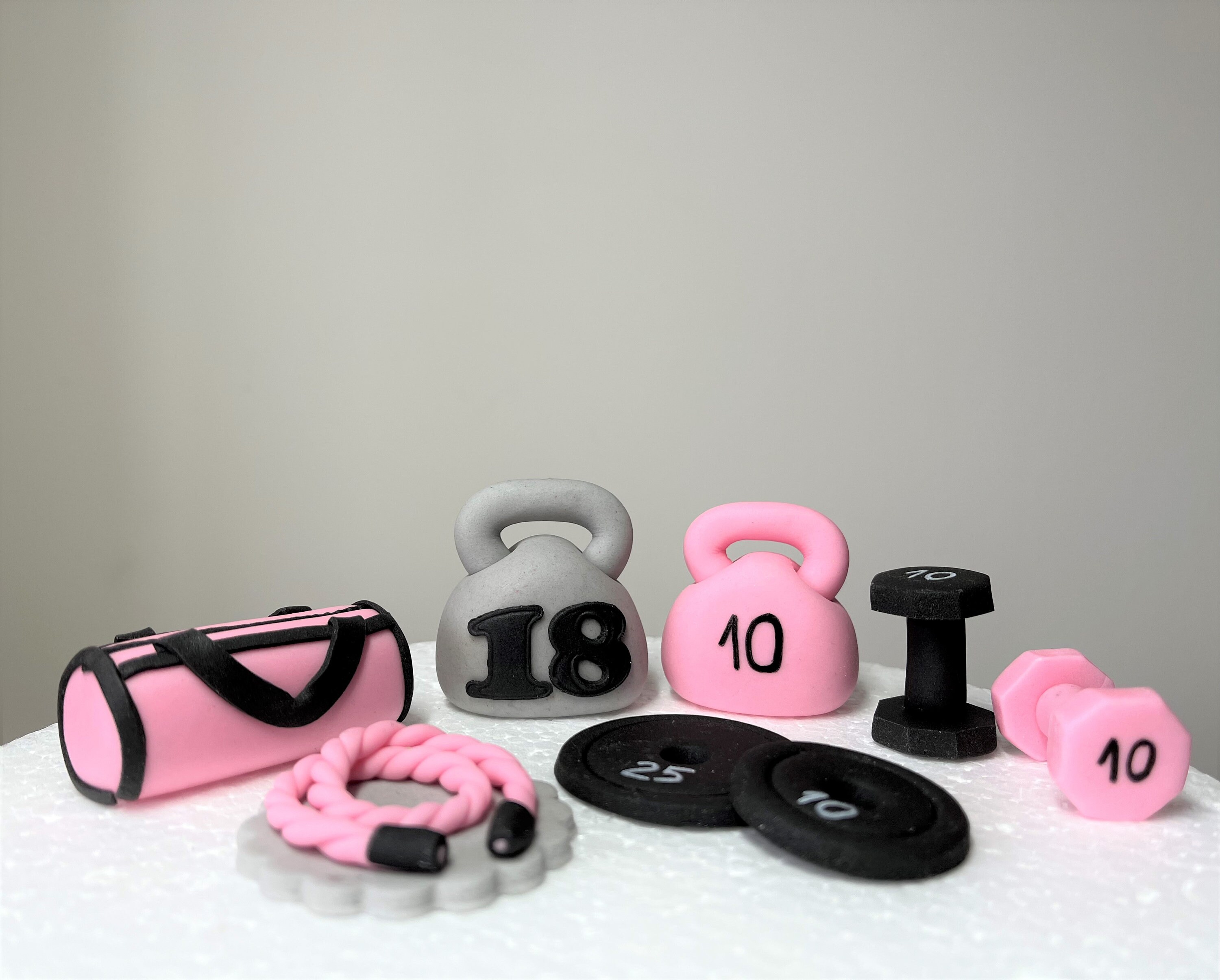 Handmade Edible Gym Themed Cake Topper Weights - Etsy UK