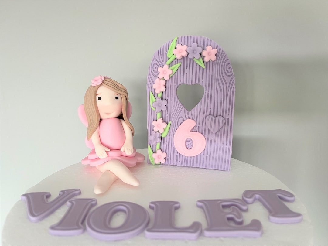 Fairy Door Cake Topper Set, Girl Birthday Cake Decorations, Fondant ...