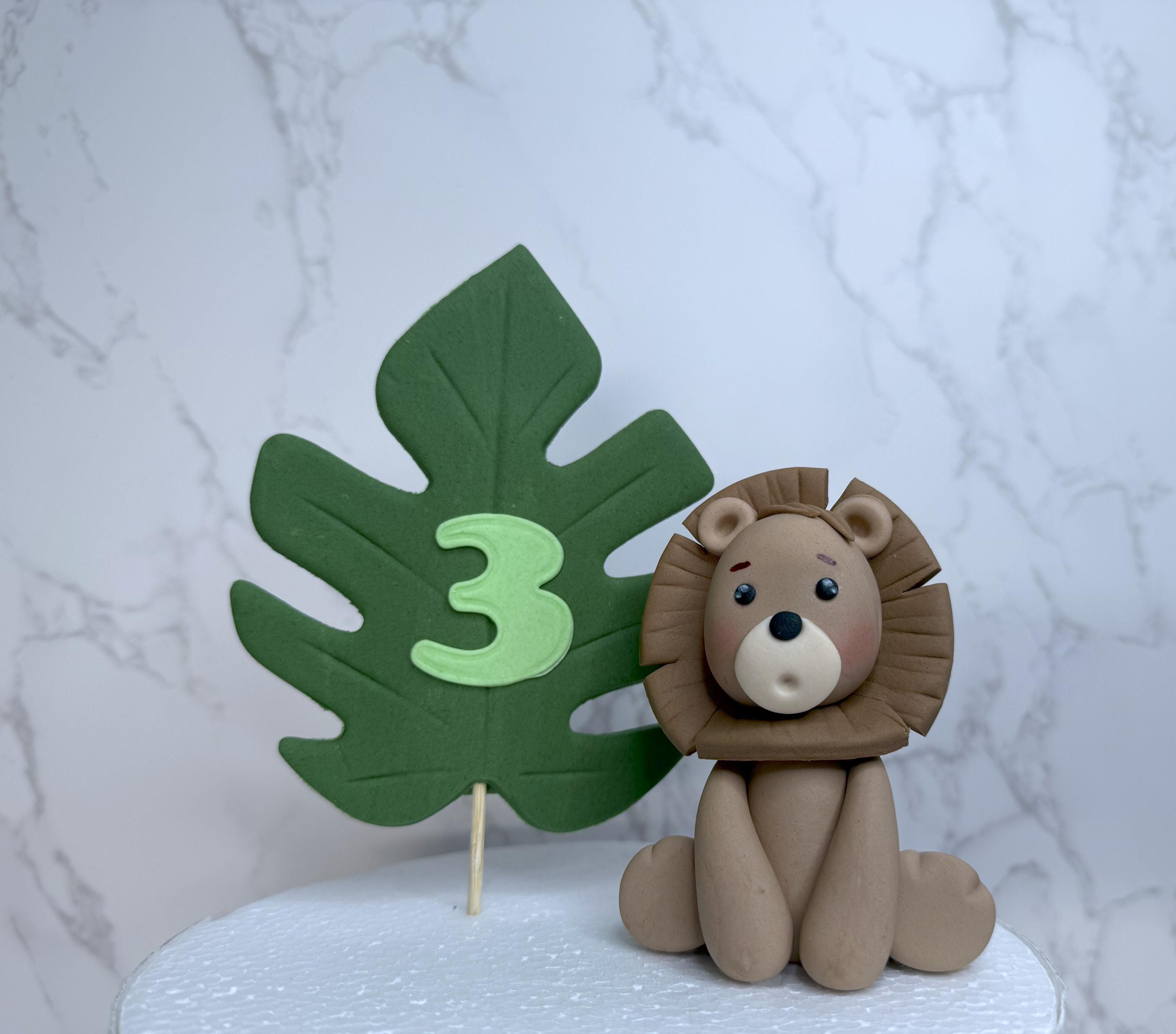 Personalized Fondant Edible Lion. Edible Cake Topper Set. Lion Cake ...